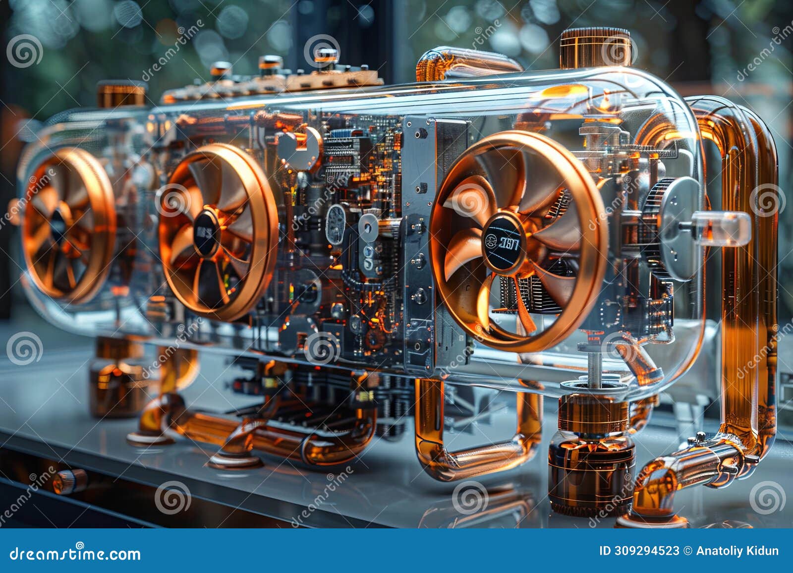 A Computer with Many Computer Chips and the Fans on the Tower, Photo ...