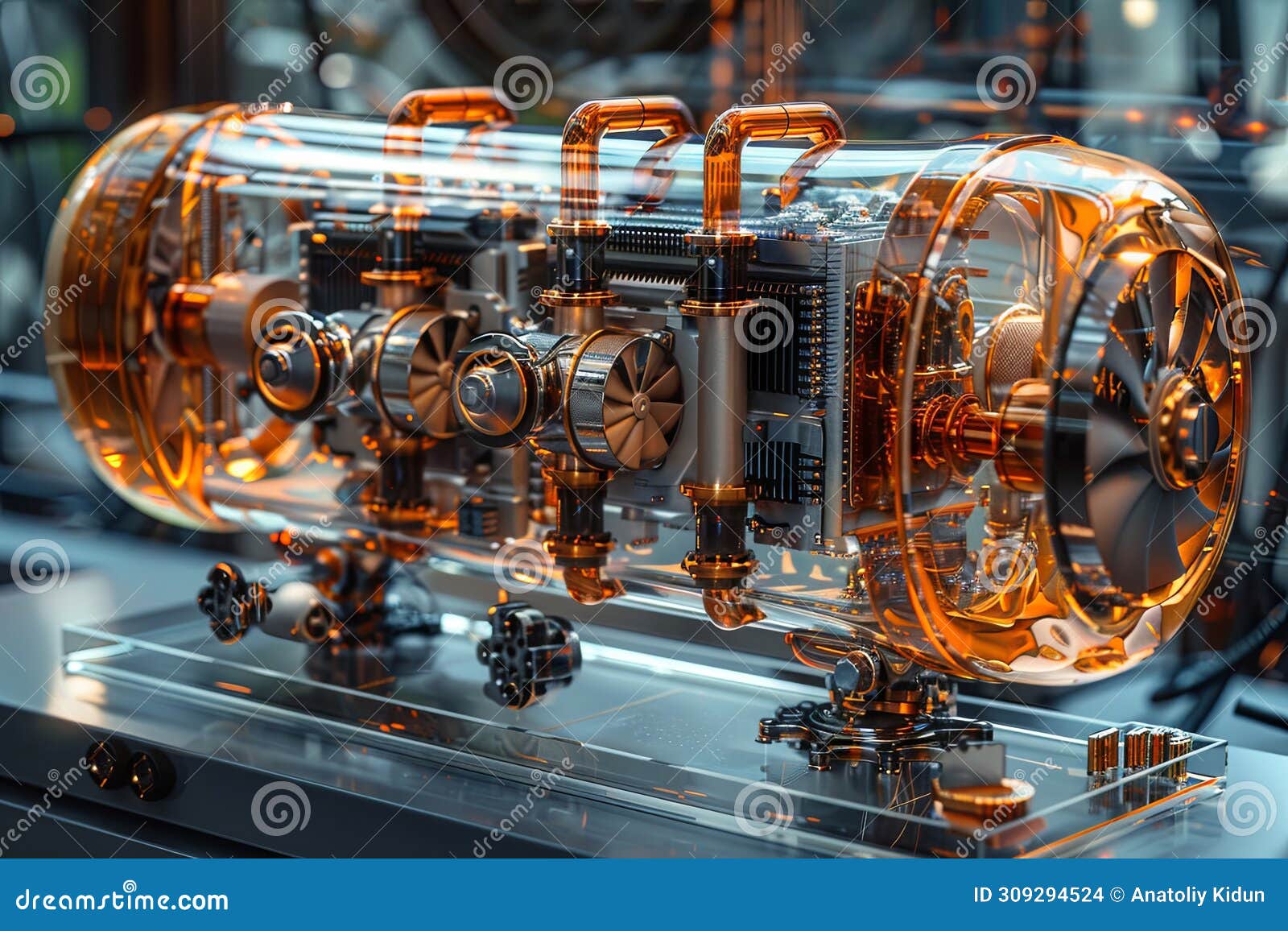 A Computer with Many Computer Chips and the Fans on the Tower, Photo ...
