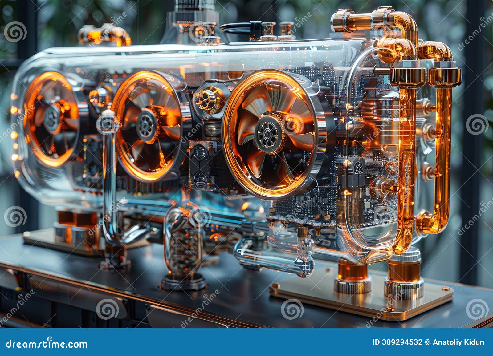 A Computer with Many Computer Chips and the Fans on the Tower, Photo ...