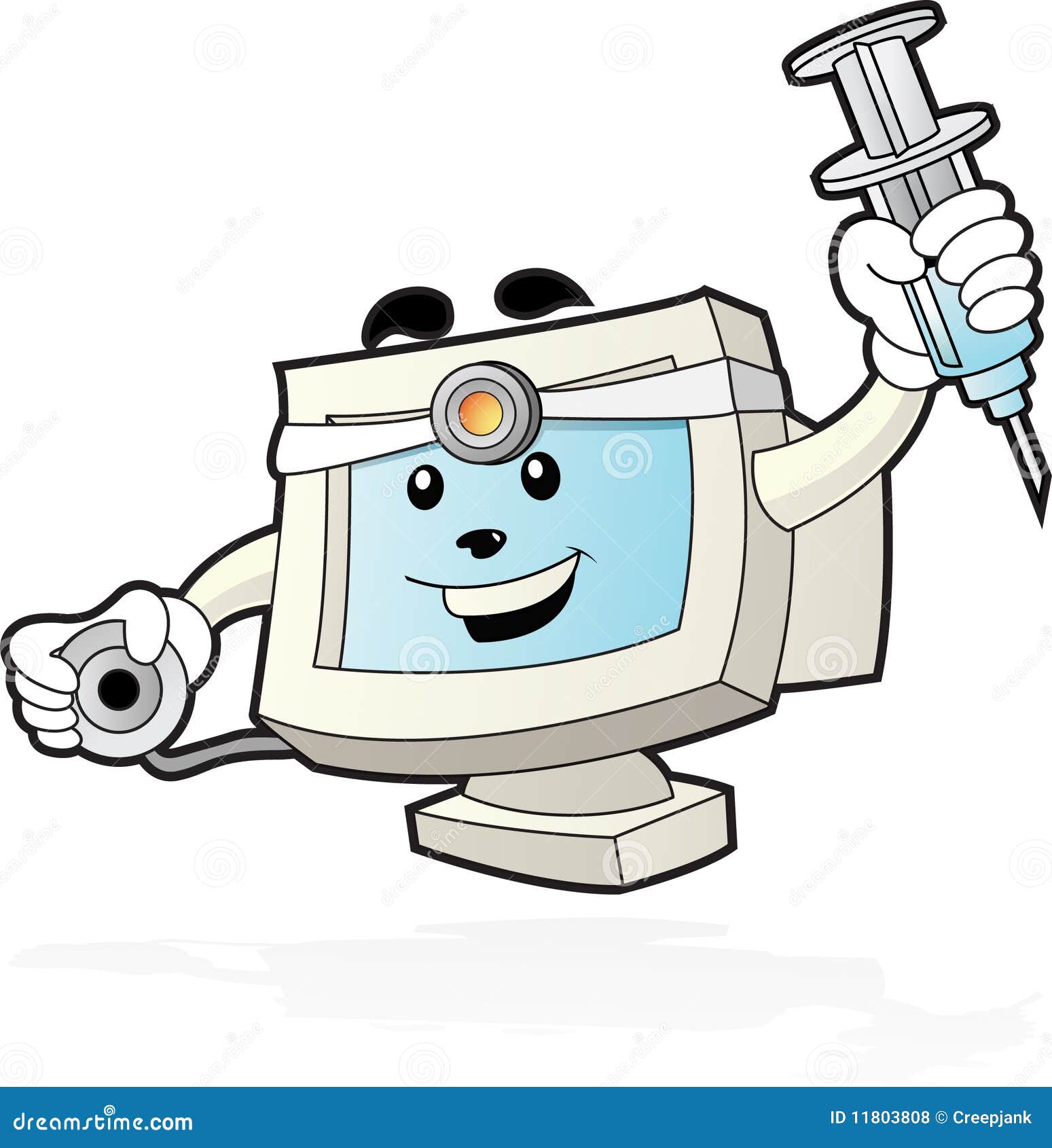 Computer Mascot - Doctor stock vector. Illustration of internet - 11803808