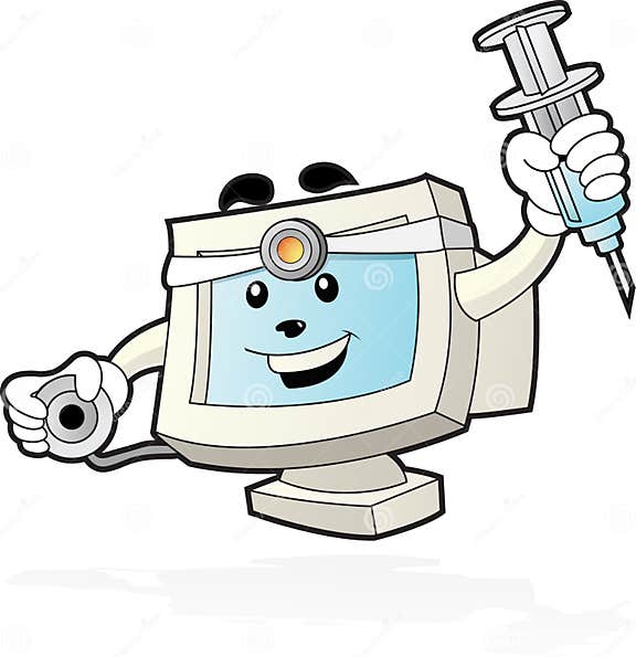 Computer Mascot - Doctor stock vector. Illustration of internet - 11803808