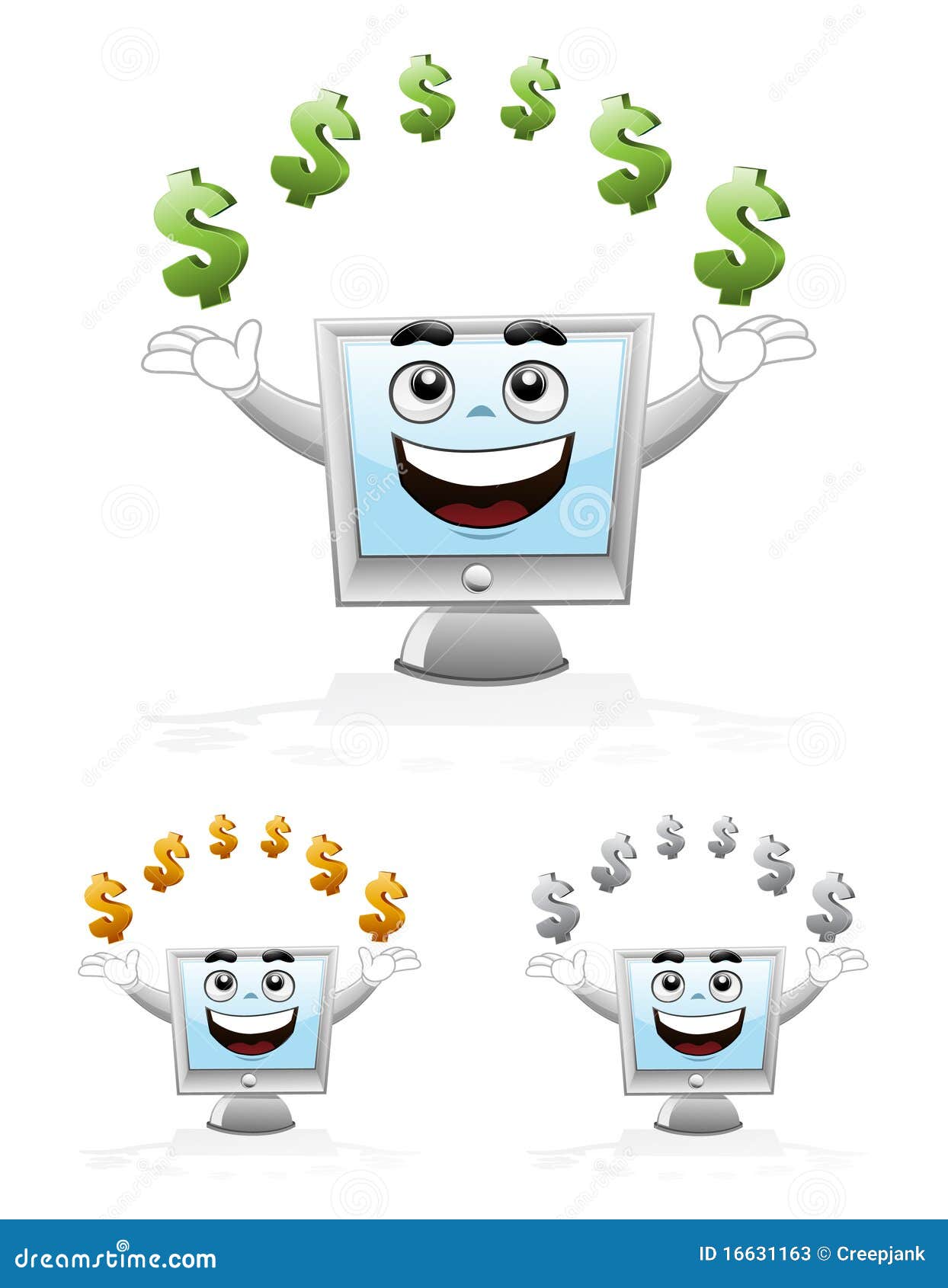 Computer Mascot - Money stock illustration. Illustration of element ...