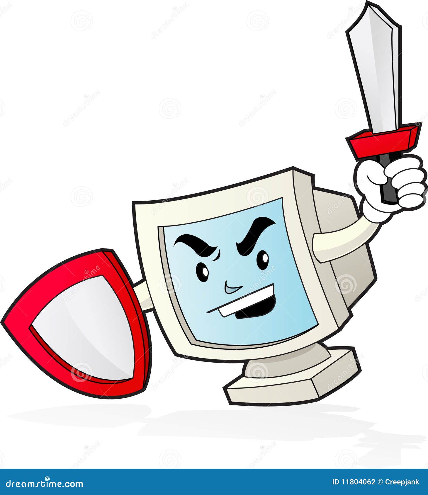 Computer Mascot - Security stock illustration. Illustration of ...