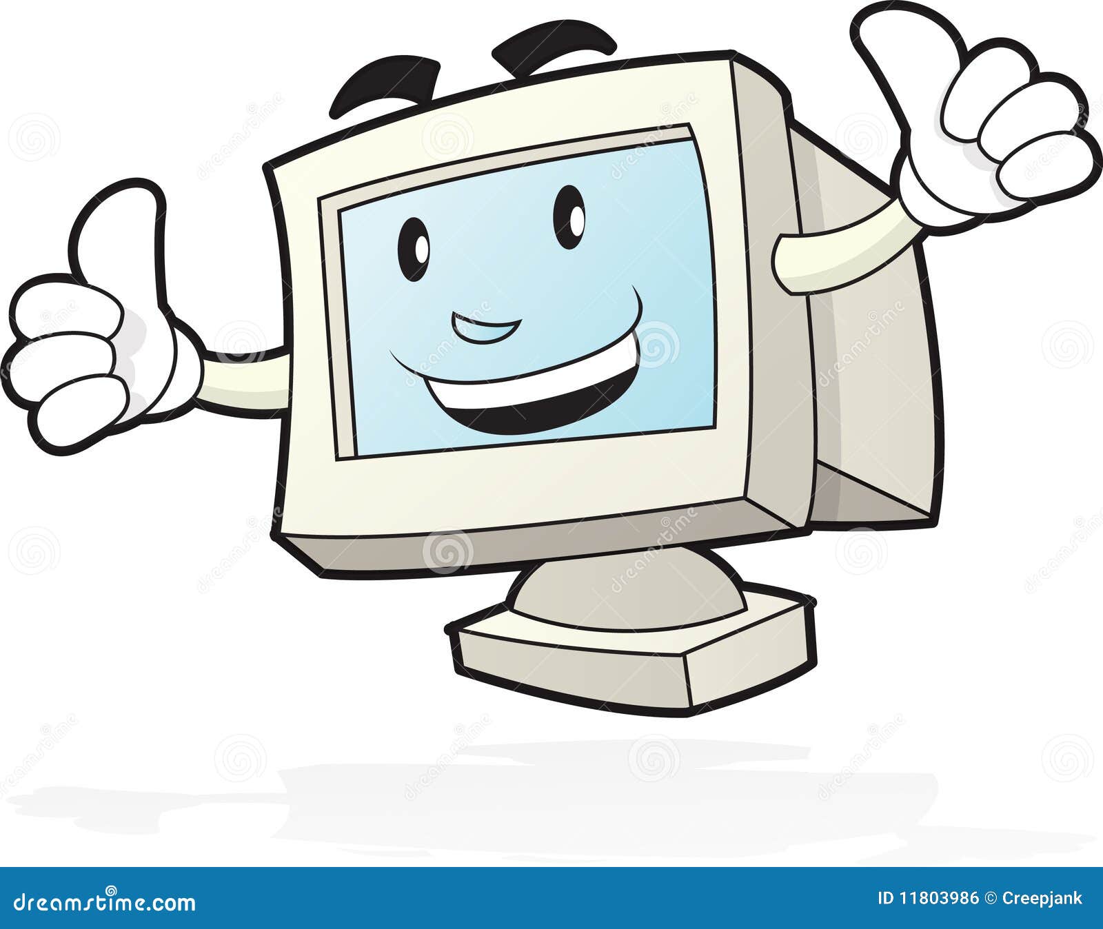 Computer Mascot - Two Thumbs Up Stock Illustration - Illustration of ...