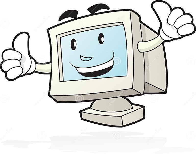 Computer Mascot - Two Thumbs Up Stock Illustration - Illustration of ...