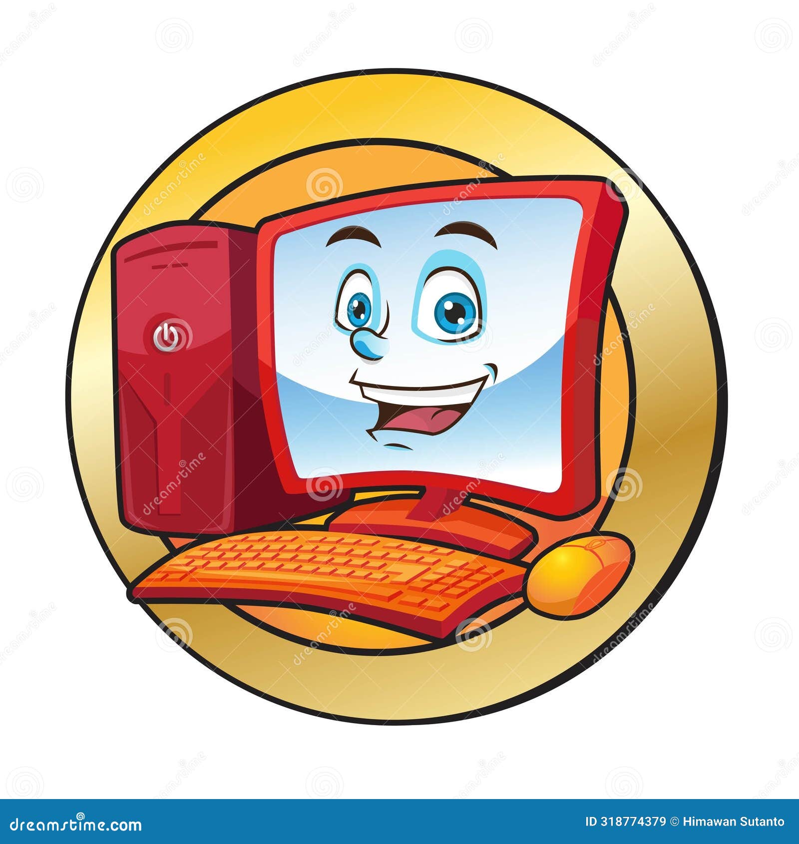 Computer Mascot Vector Promo Sales Design Stock Illustration ...