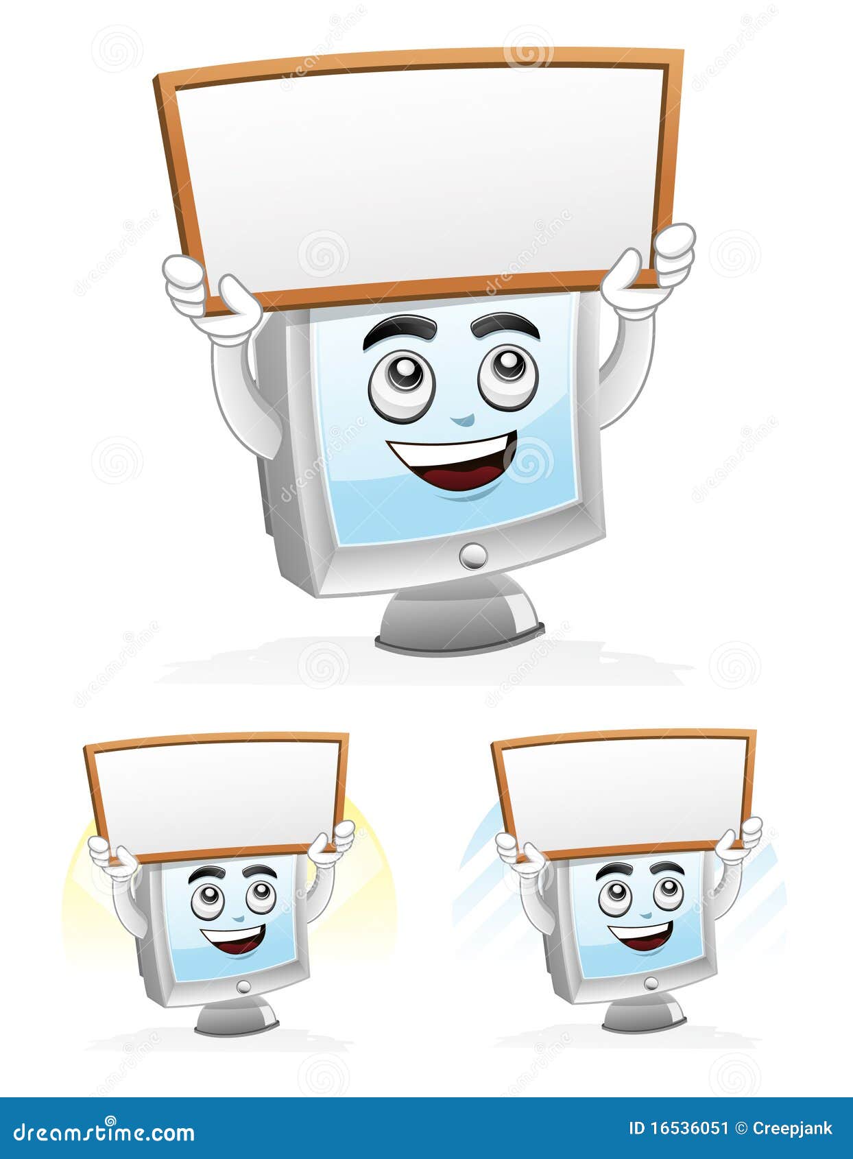 Computer Mascot - White Board Stock Illustration - Illustration of blue ...