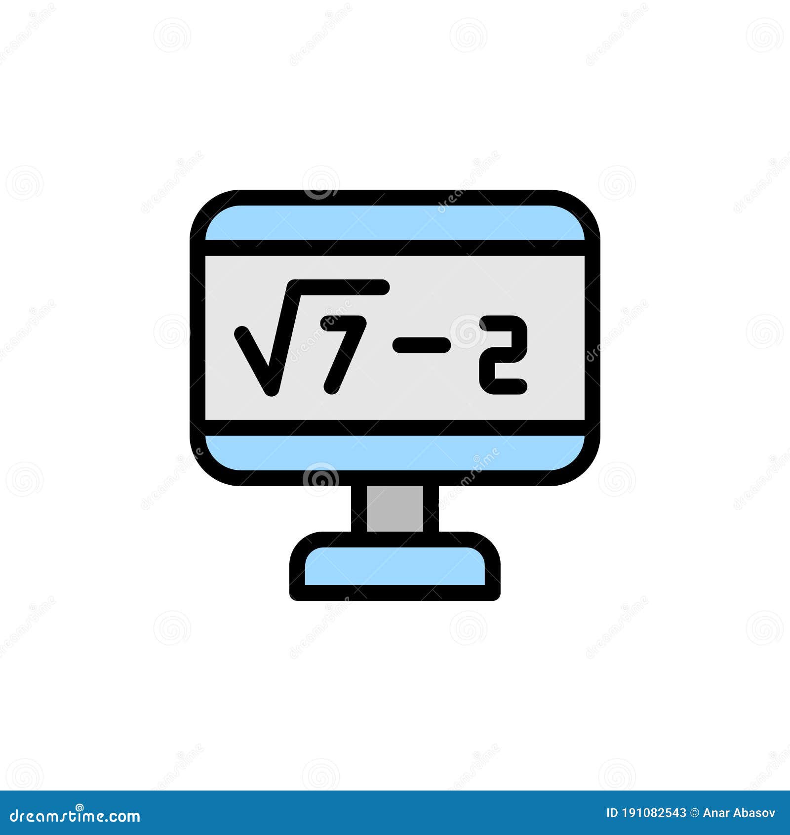 Computer, Math Icon. Simple Color with Outline Vector Elements of ...