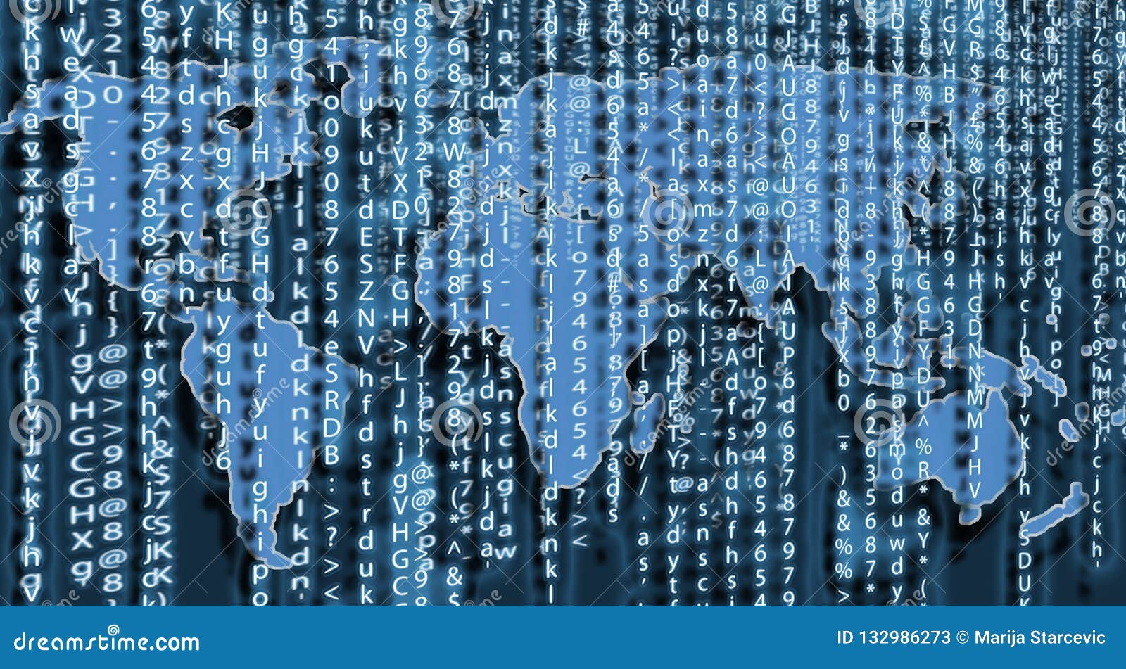 Computer Matrix Background Art Design. Digits on Screen Stock Image ...