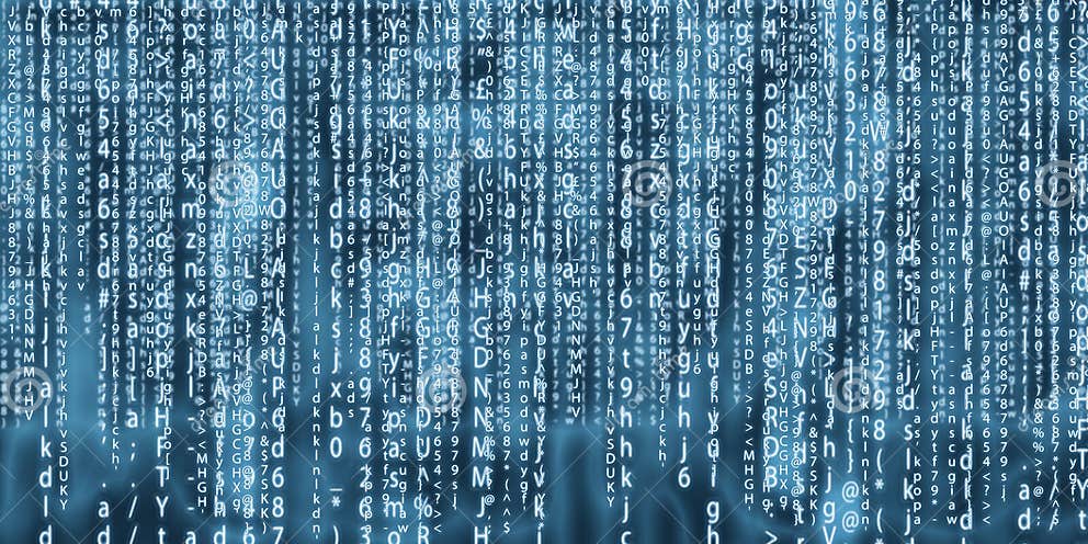 Computer Matrix Background Art Design. Digits on Screen Stock Image ...