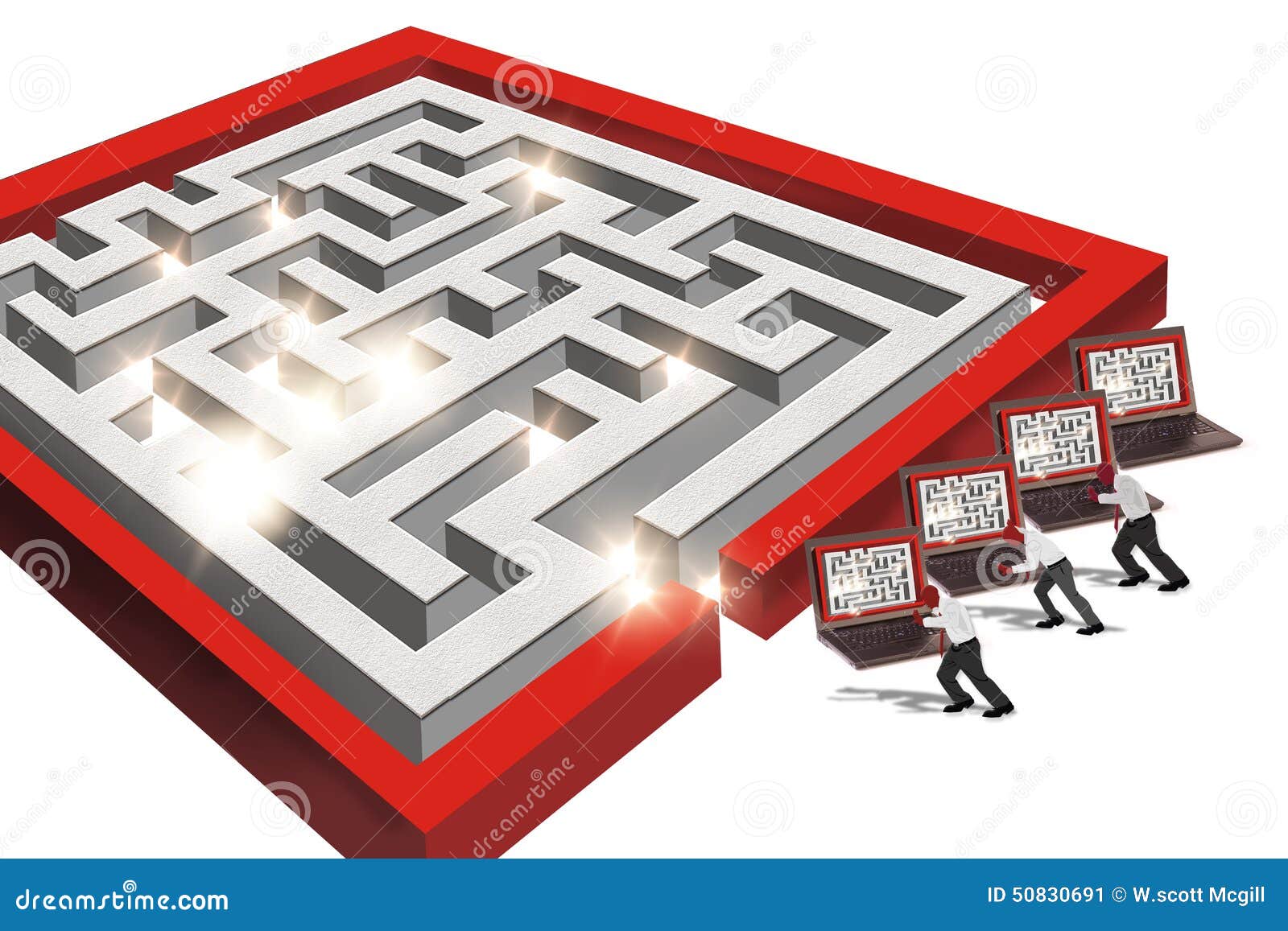 Computer Maze. stock illustration. Illustration of internet - 50830691