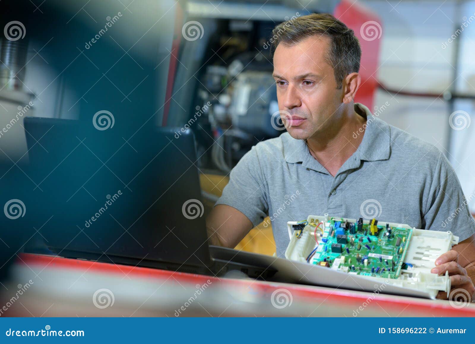 Computer Mechanical Engineer Assembling Pieces Stock Photo - Image of ...