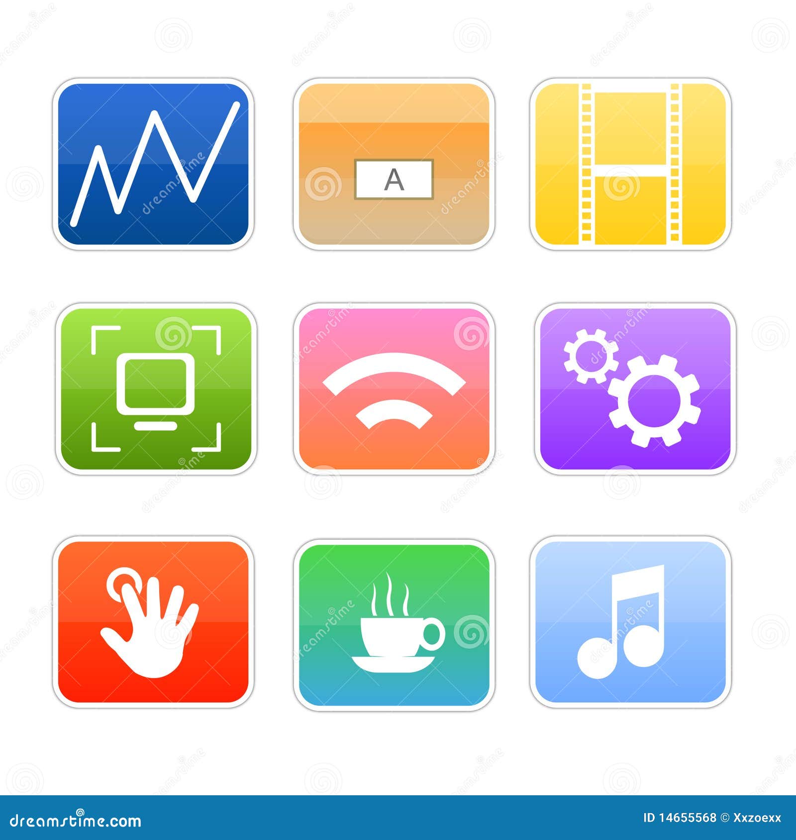 Computer Media Glossy Icons Stock Vector - Illustration of media ...