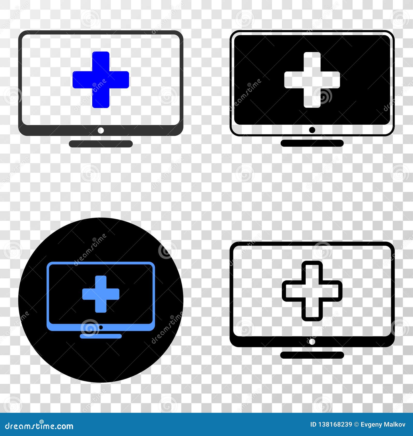 Computer Medicine Vector EPS Icon with Contour Version Stock Vector ...