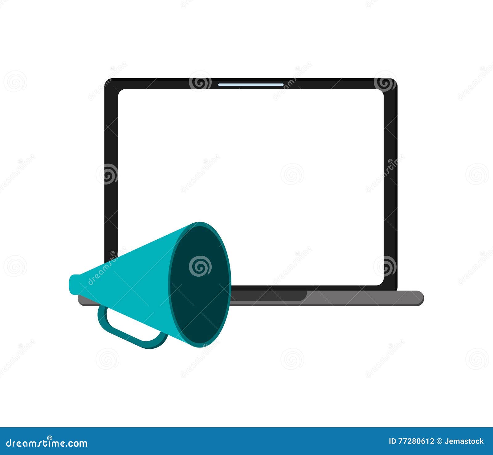 Computer and Megaphone Icon Stock Vector - Illustration of desktop ...