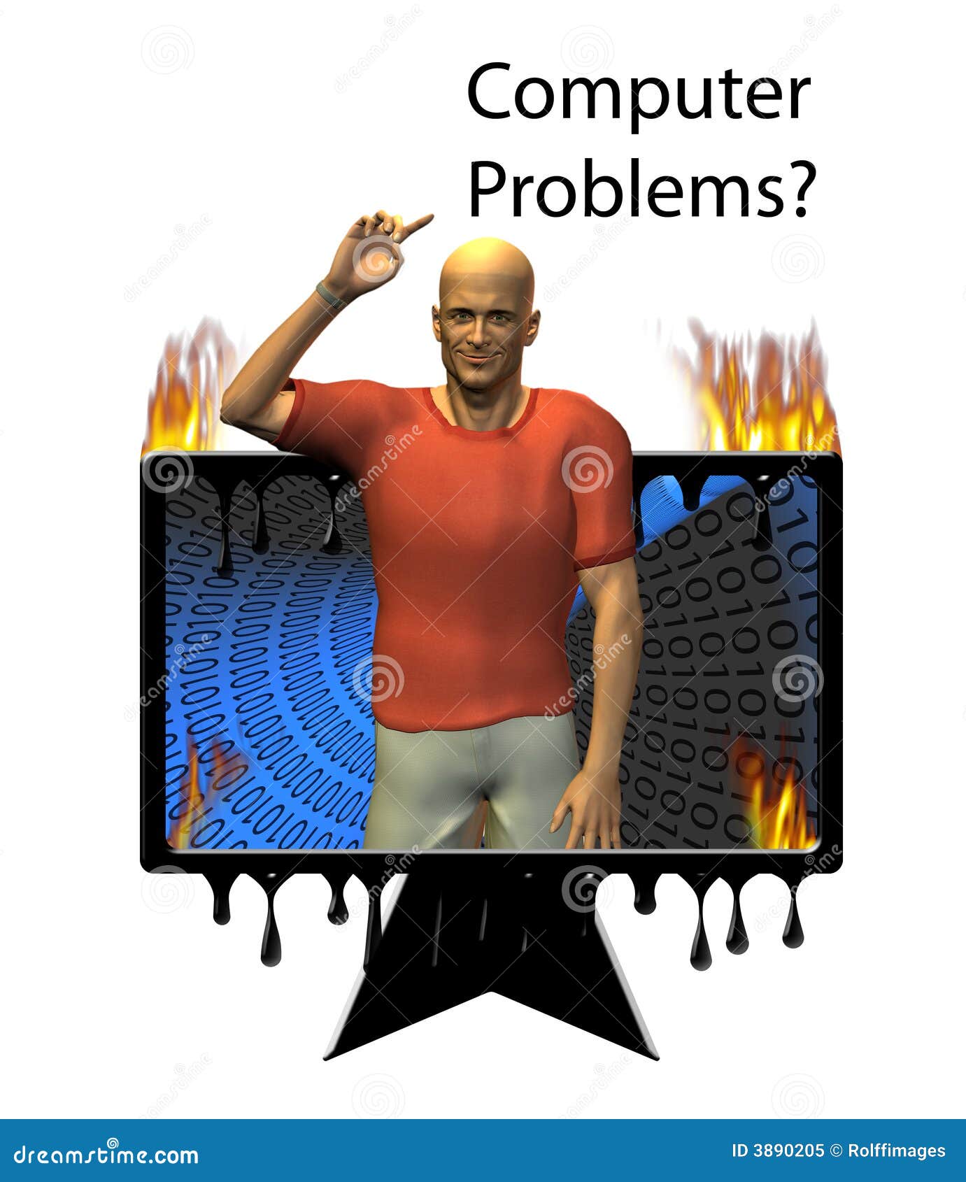 Computer Meltdown stock illustration. Illustration of overheated - 3890205