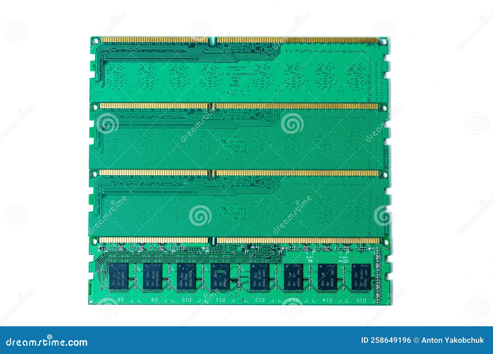 Computer Memory Card Close Up Memory Socket on Board Computer Server ...
