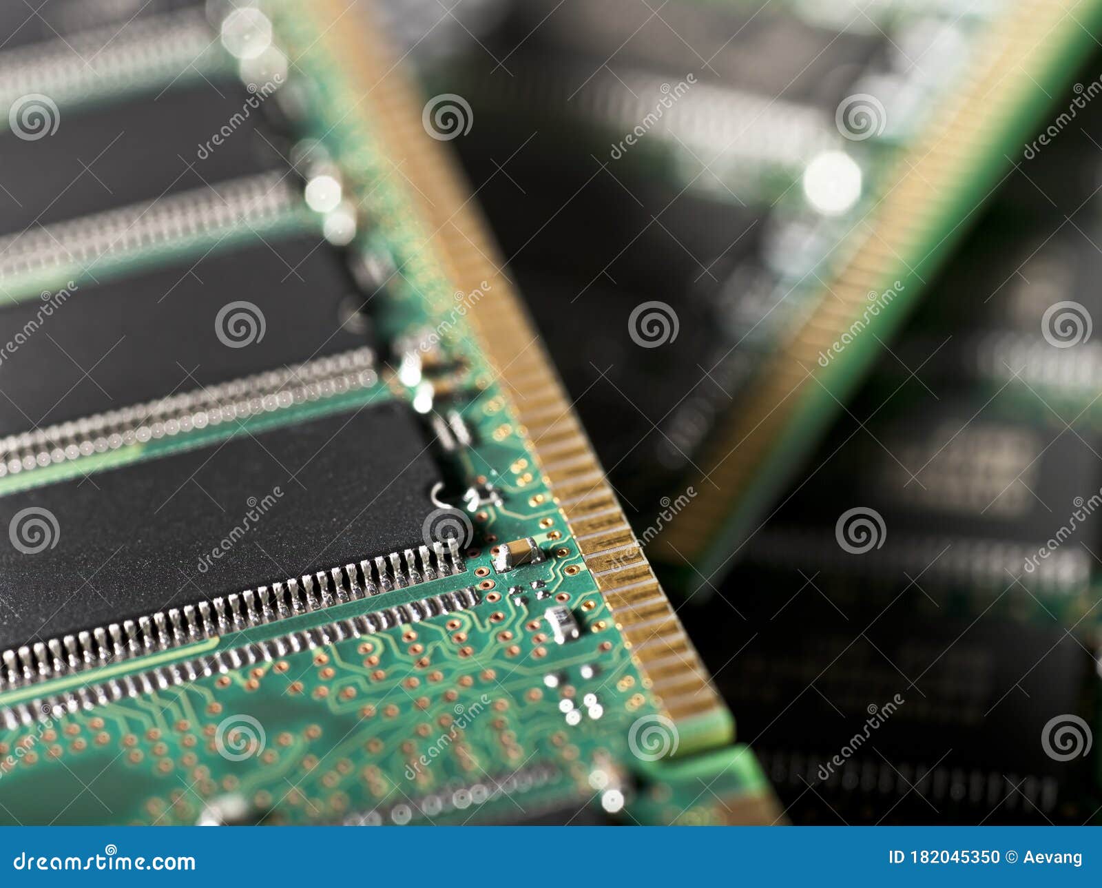 Computer memory chips stock photo. Image of parts, closeup - 182045350