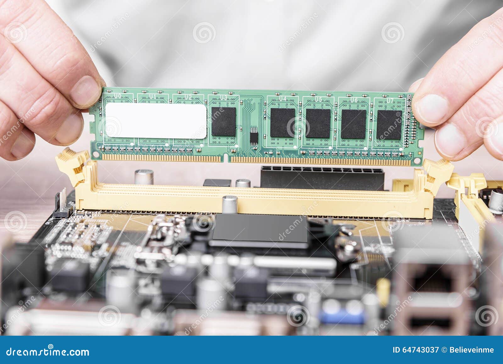 Computer Memory Installation Stock Image - Image of design, equipment ...
