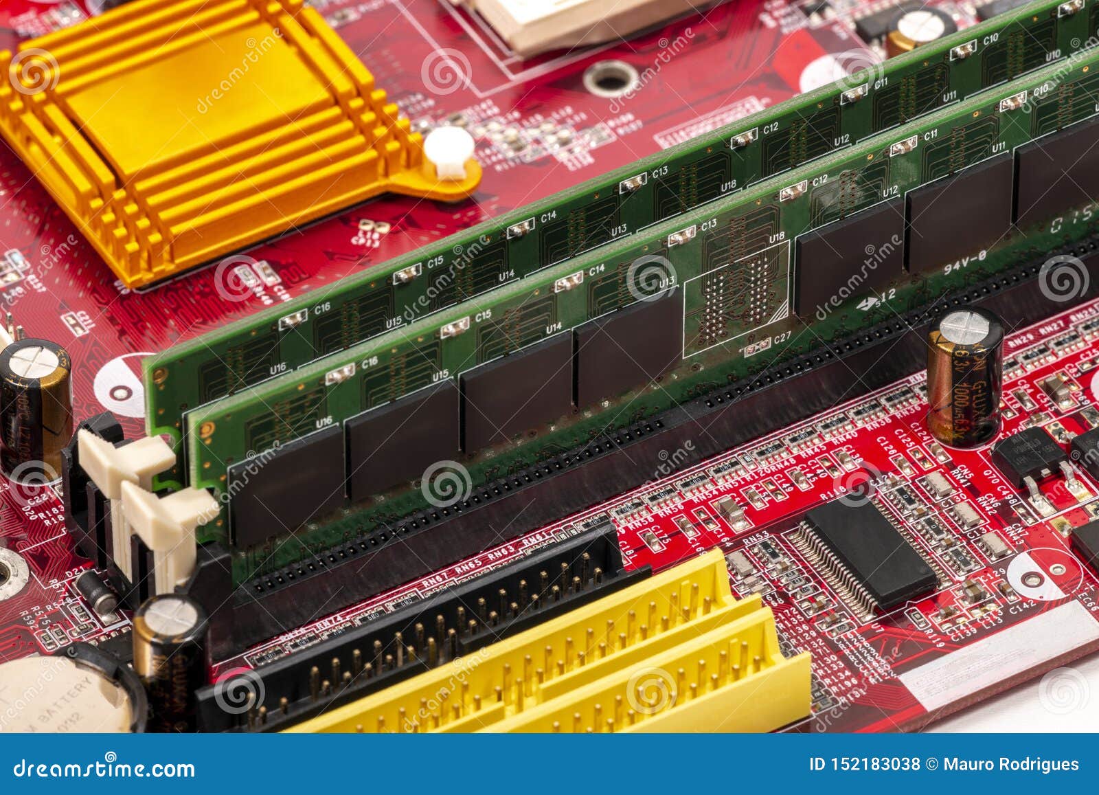 Computer memory installed stock photo. Image of macro - 152183038
