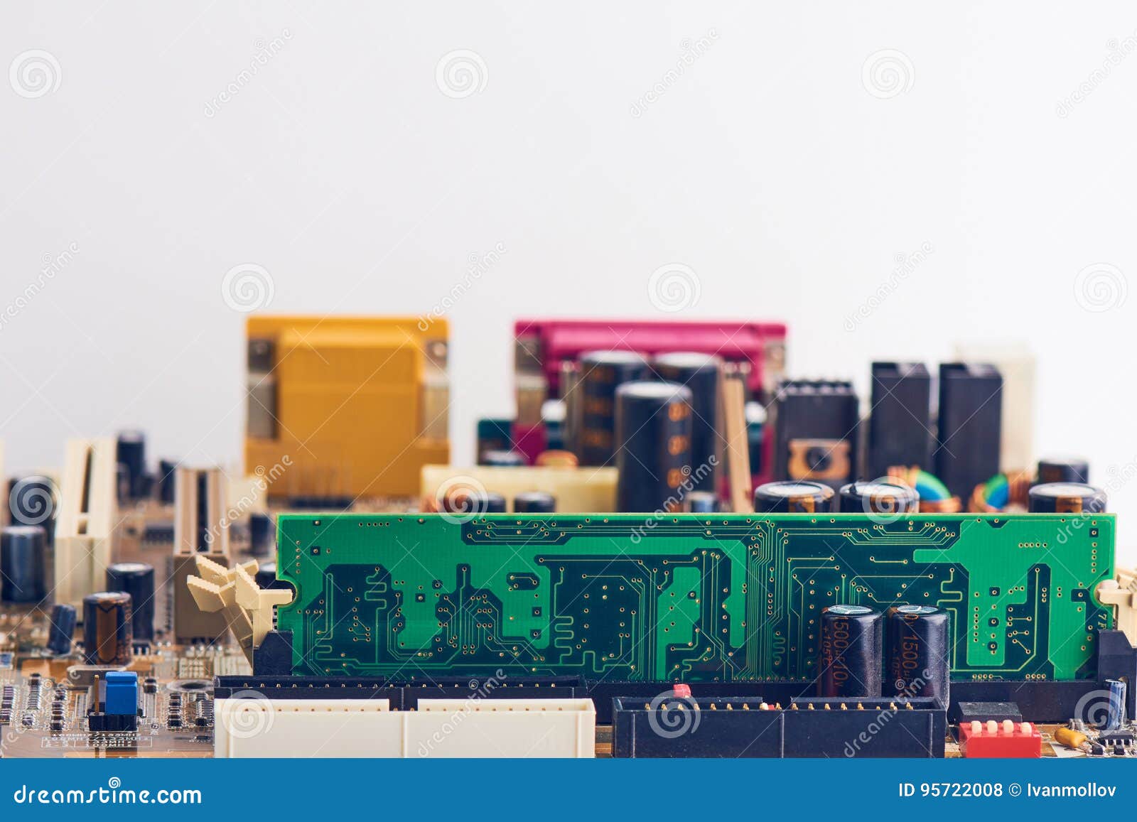 Computer Memory Installed on Motherboard Stock Photo - Image of ...