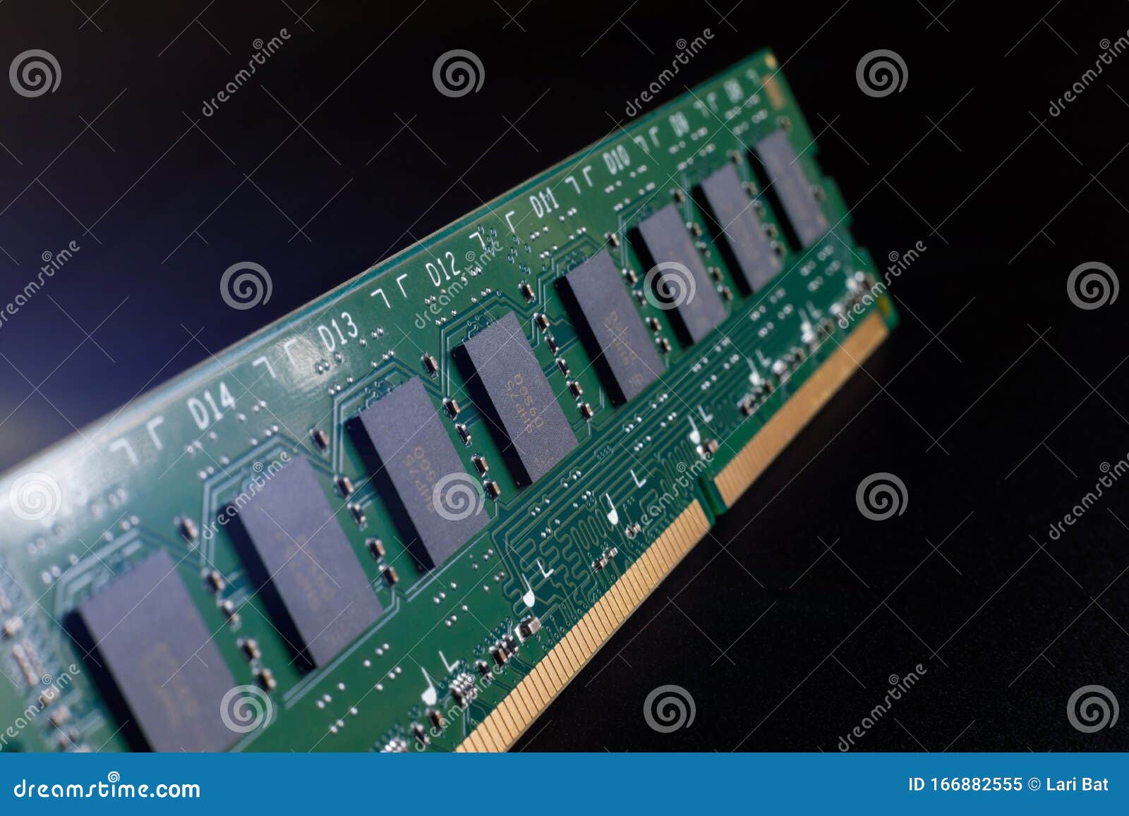 Computer Memory Module DDR3 are Located Diagonally on a Black ...