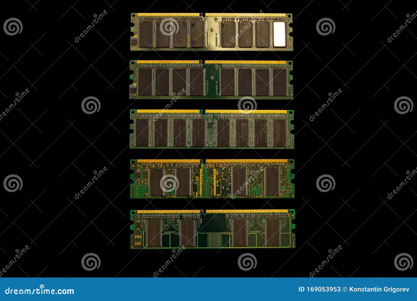 Computer Memory Module DDR SDRAM in Isolated Black Background. Desktop ... Computer Memory Module DDR SDRAM in Isolated Black Background. Desktop ...