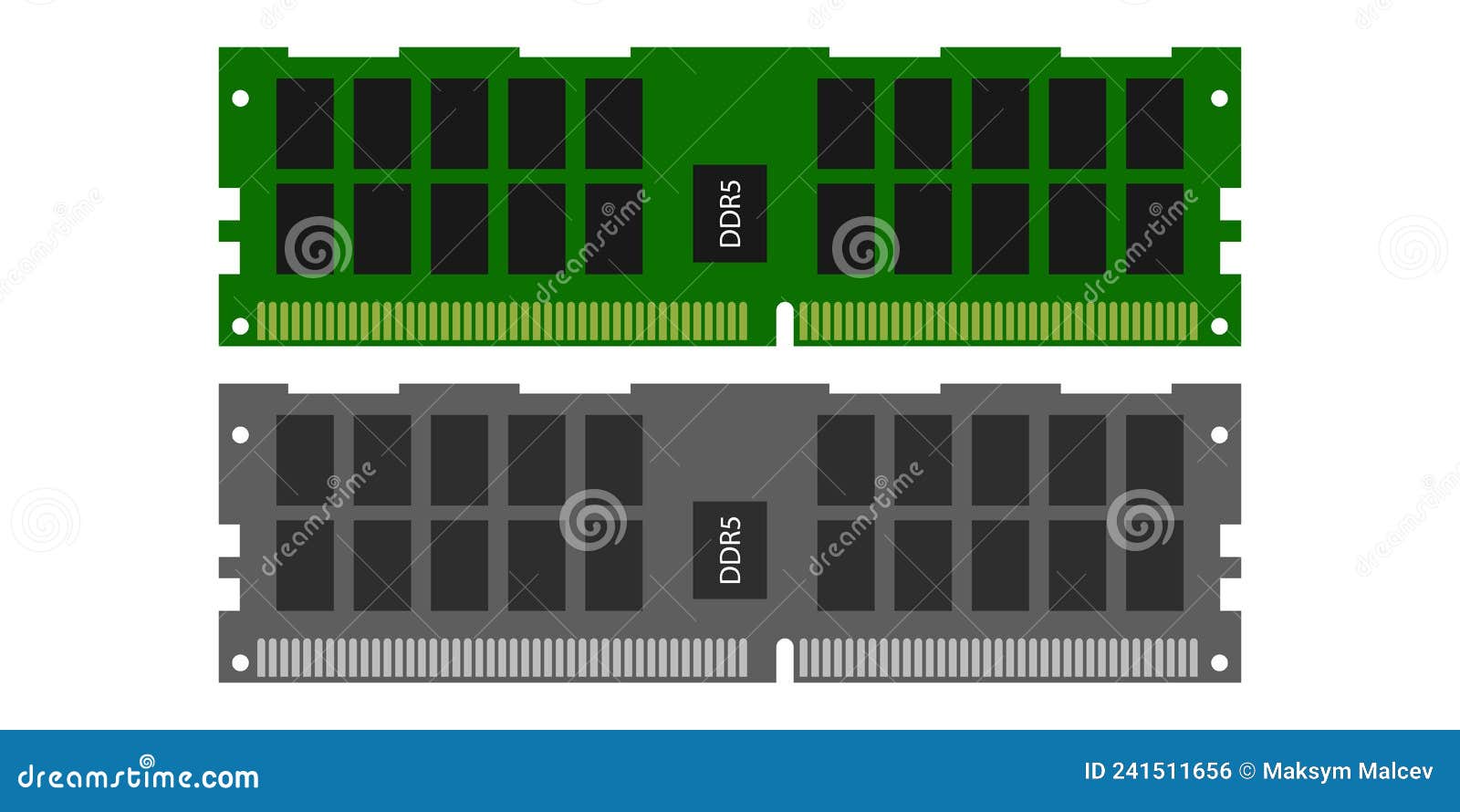 DDR5, Memory Module Cards. 3D Rendering Royalty-Free Stock Photography ...