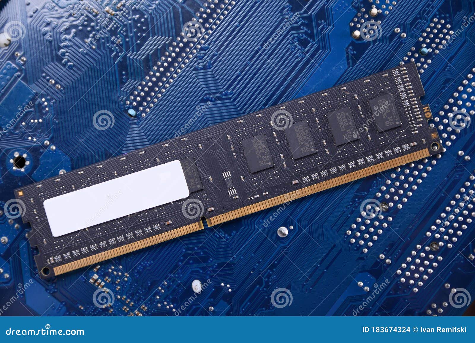 Computer Memory RAM on Motherboard Background . Close Up. System, Main Memory, Random Access ...