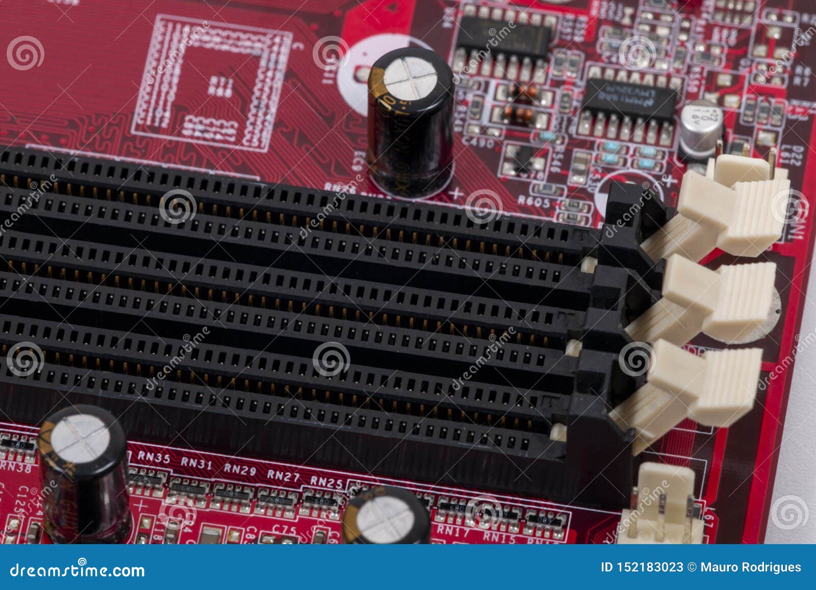 Computer memory socket stock image. Image of computer - 152183023