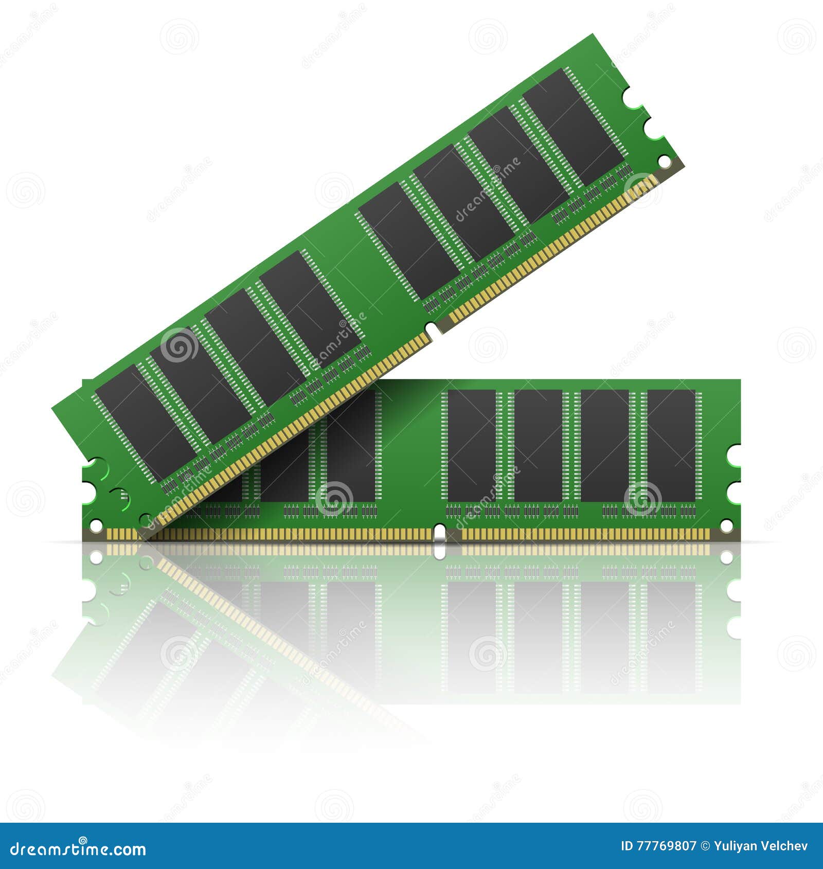 DDR Ram Computer Memory Module Isolated On White Royalty-Free ...