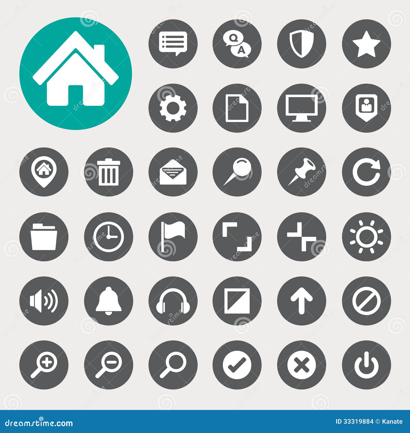 Computer menu icons set stock vector. Illustration of information ...