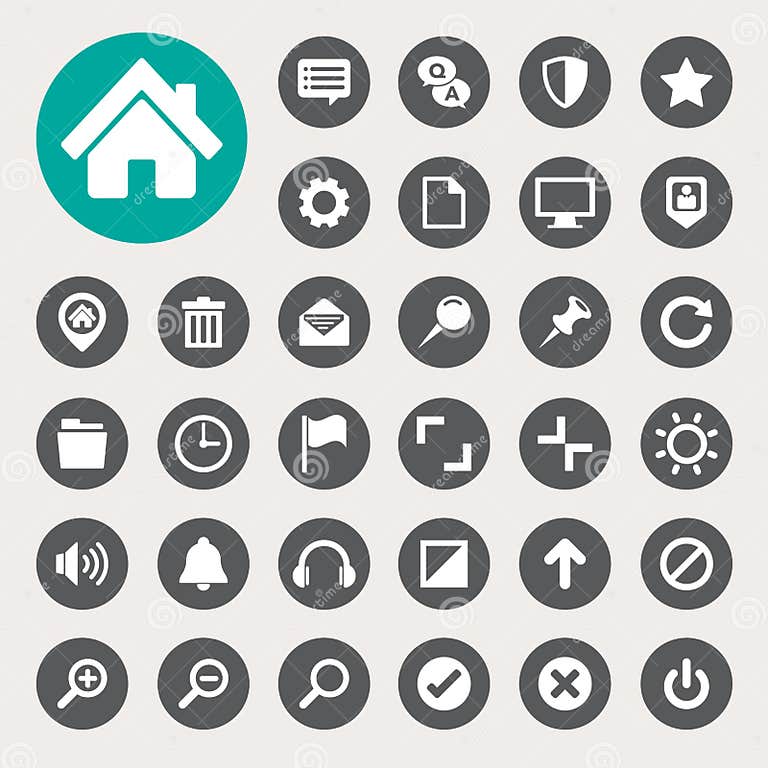 Computer menu icons set stock vector. Illustration of information ...
