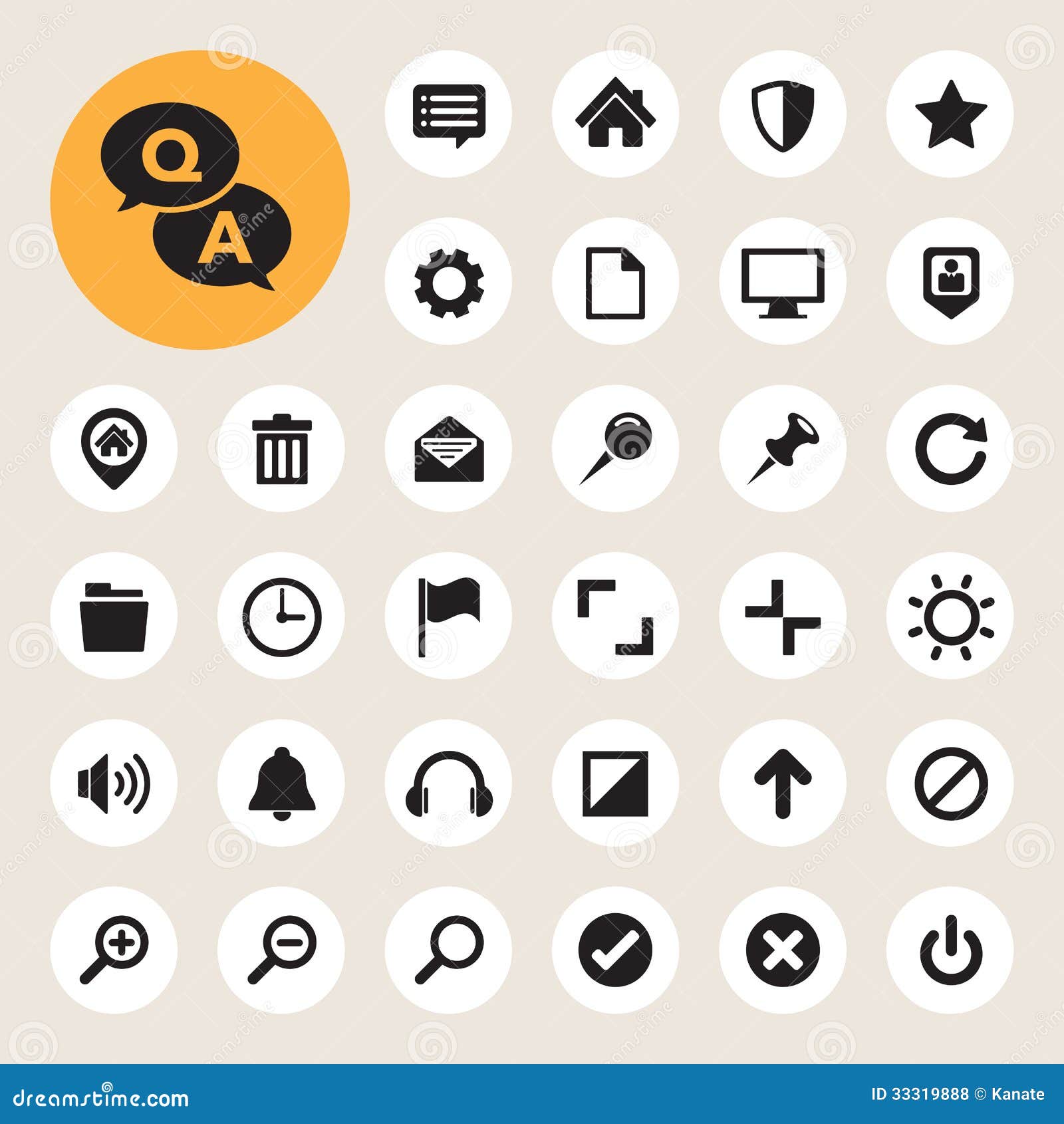 Computer menu icons set stock vector. Illustration of element - 33319888