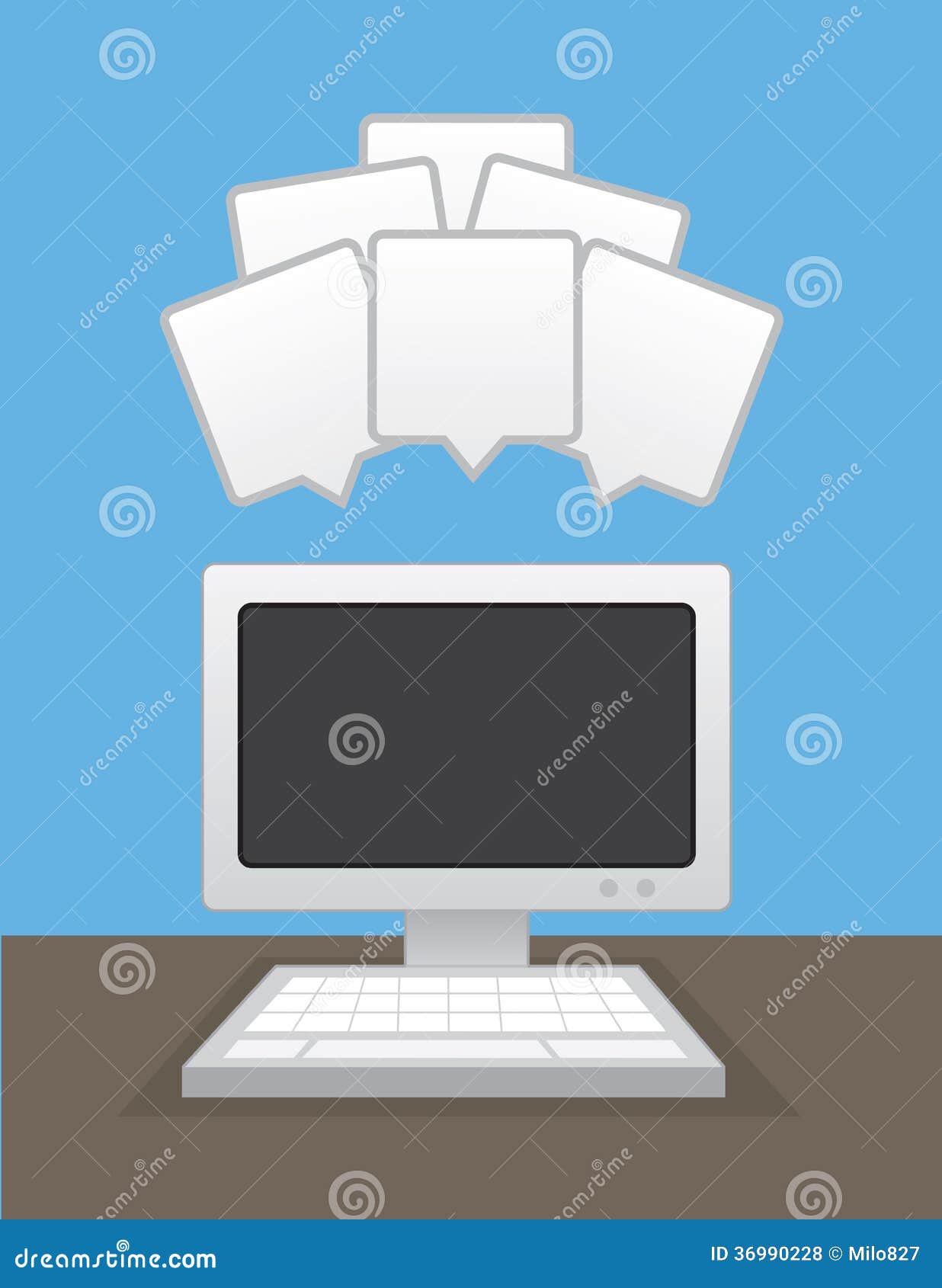 Computer Message Bubbles stock vector. Illustration of info - 36990228