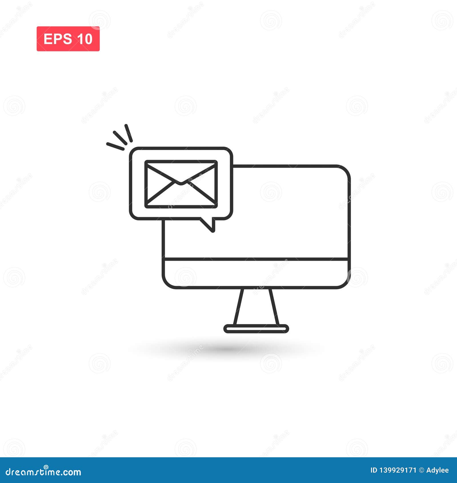 Computer with Message Icon Vectoe Isolated 4 Stock Vector ...