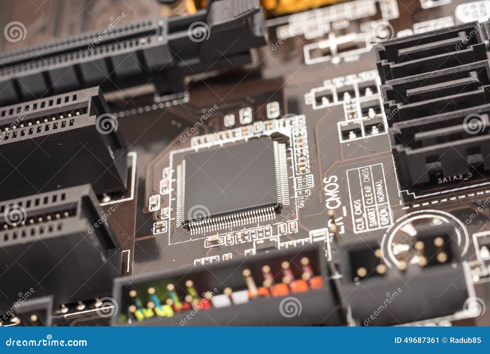 Computer Micro Chipset Circuit Stock Image - Image of electronic, card ...