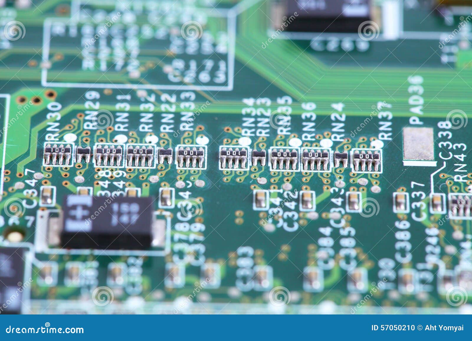 Computer Micro Circuit Board Stock Photo - Image of green, macro: 57050210