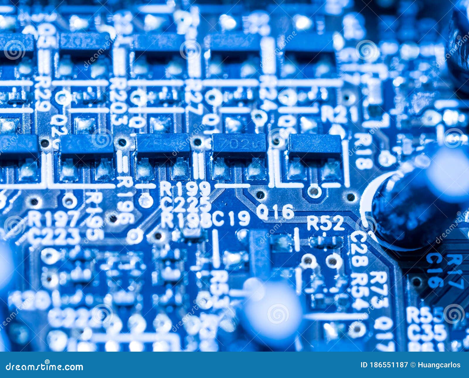 Computer Micro Circuit Board with Integrated IC Stock Image - Image of ...