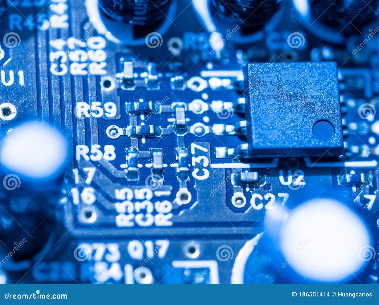 Computer Micro Circuit Board with Integrated IC Stock Photo - Image of ...