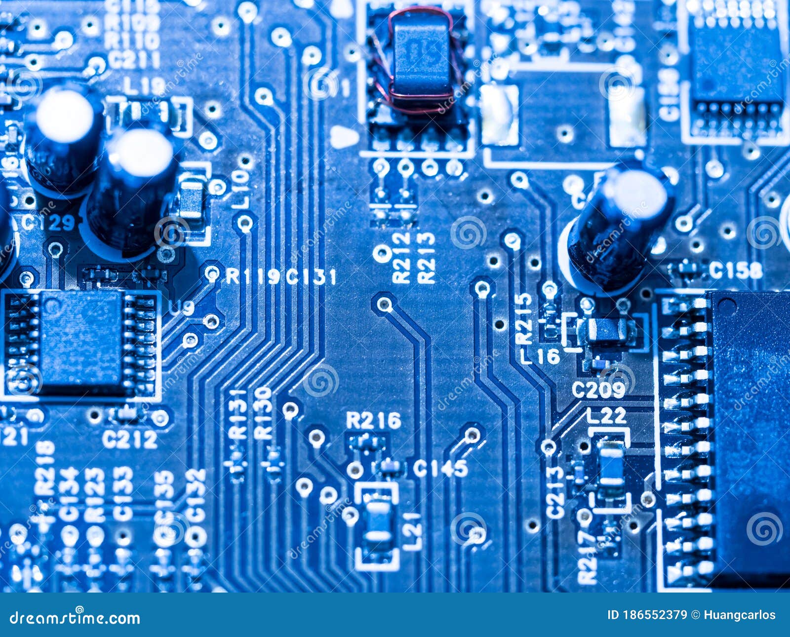Computer Micro Circuit Board with Integrated IC Stock Image - Image of ...