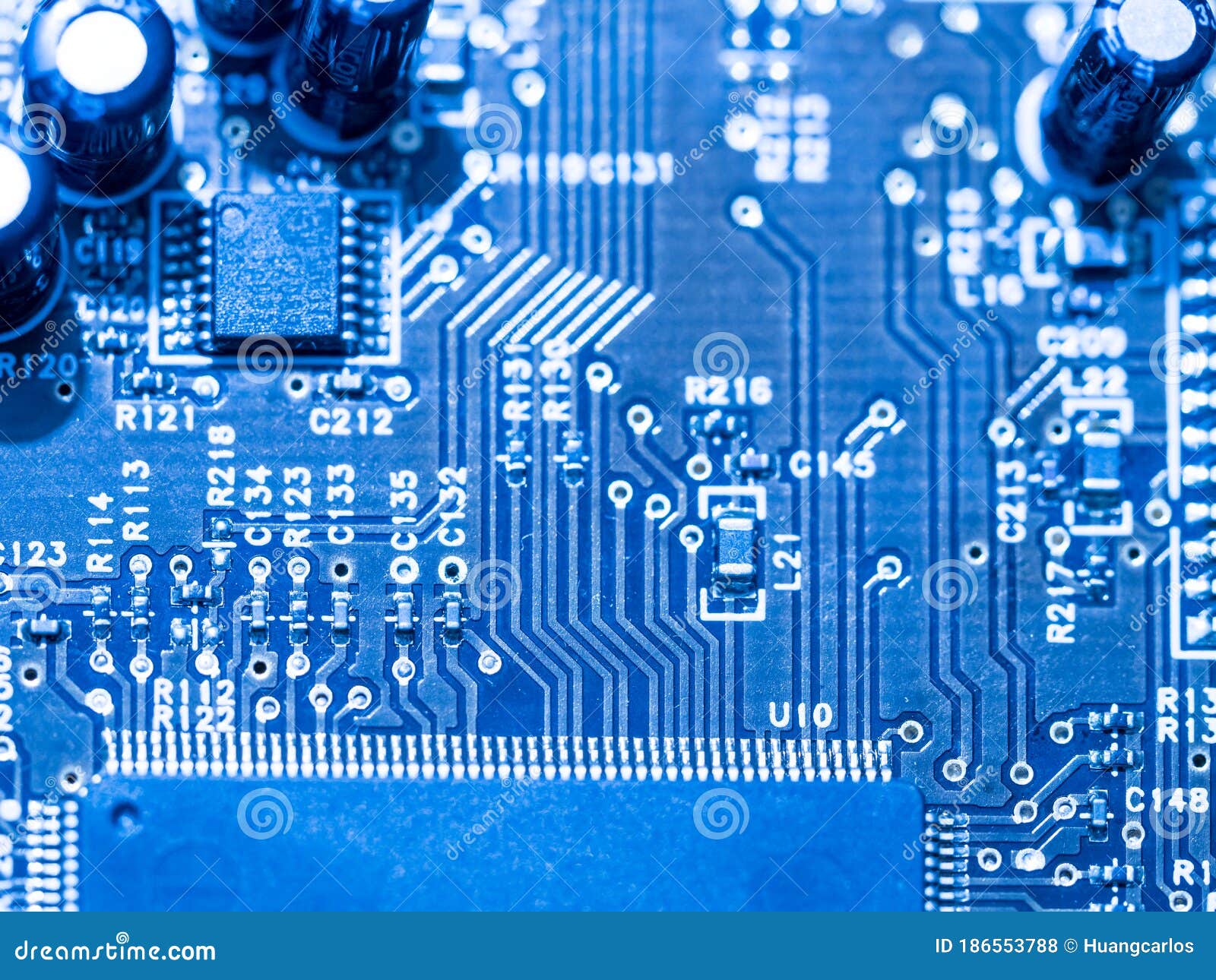 Computer Micro Circuit Board with Integrated IC Stock Photo - Image of ...