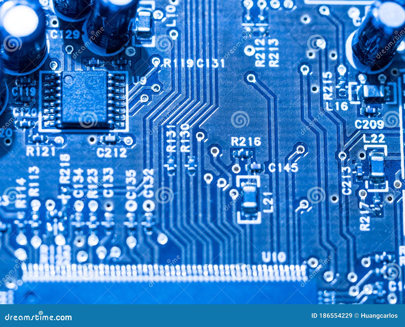 Computer Micro Circuit Board with Integrated IC Stock Image - Image of ...