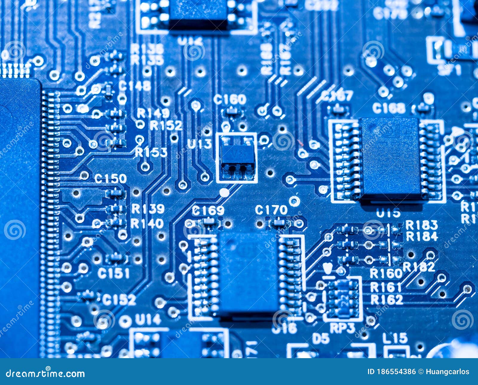 Computer Micro Circuit Board with Integrated IC Stock Photo - Image of ...