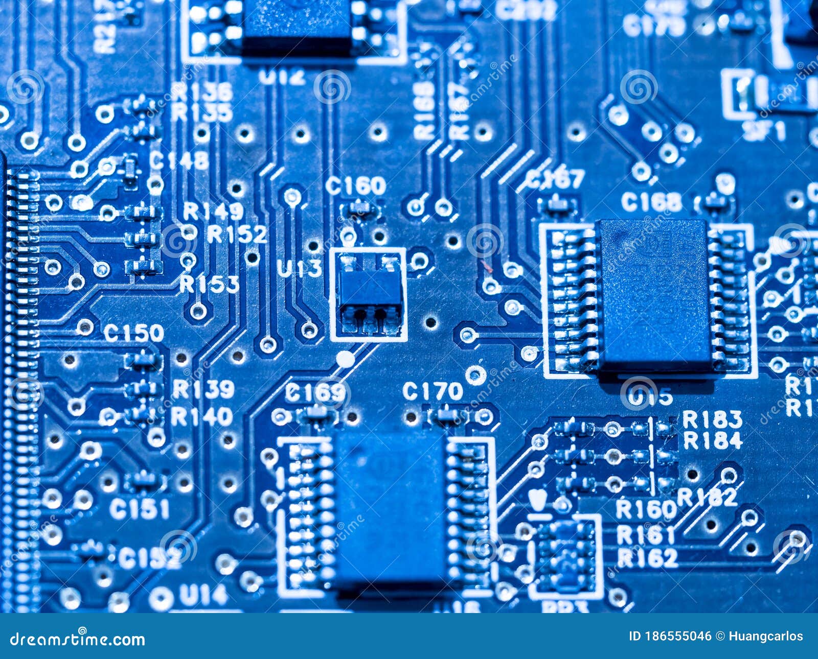 Computer Micro Circuit Board with Integrated IC Stock Photo - Image of ...