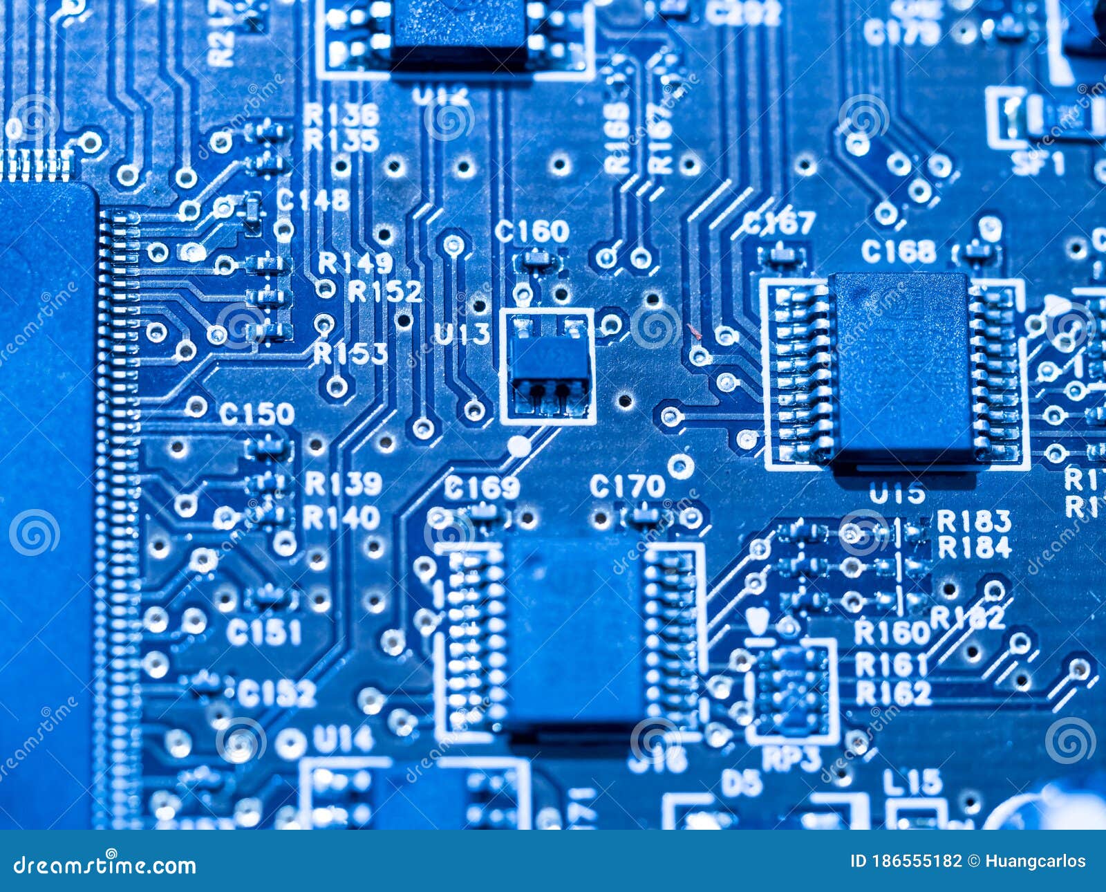 Computer Micro Circuit Board with Integrated IC Stock Photo - Image of ...
