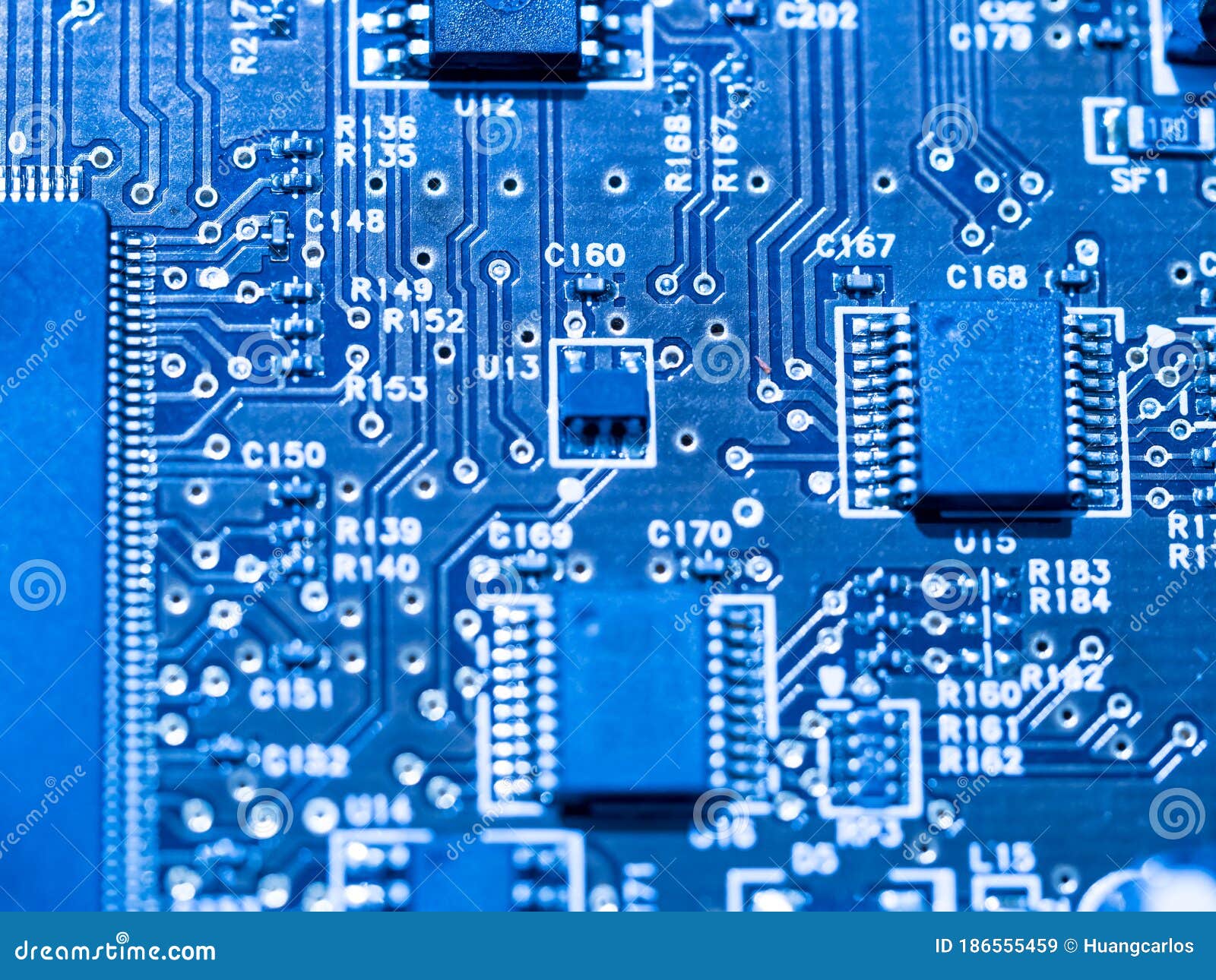 Computer Micro Circuit Board with Integrated IC Stock Image - Image of ...
