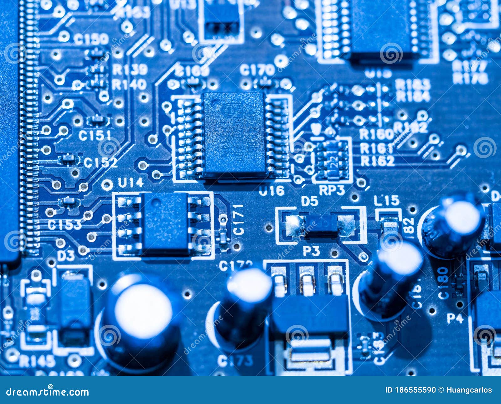 Computer Micro Circuit Board with Integrated IC Stock Photo - Image of ...