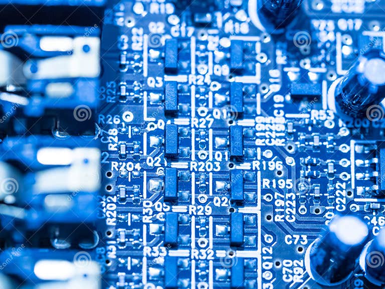 Computer Micro Circuit Board with Integrated IC Stock Image - Image of ...