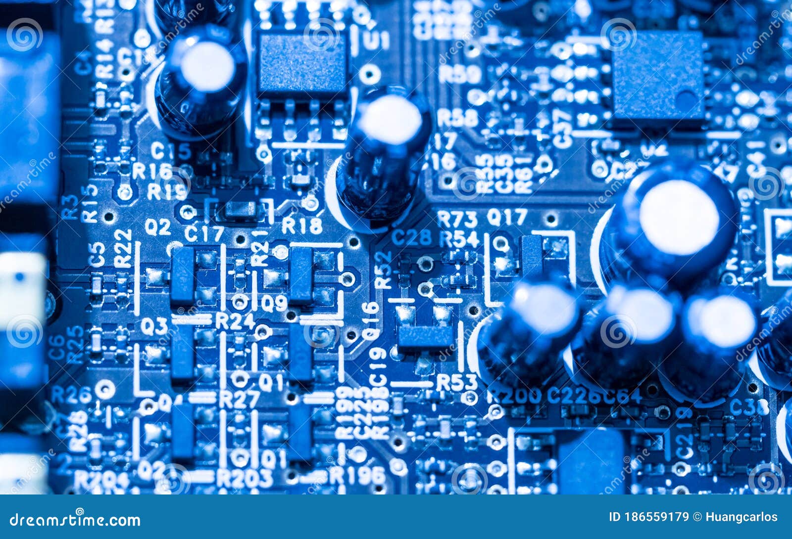 Computer Micro Circuit Board with Integrated IC Stock Image - Image of ...